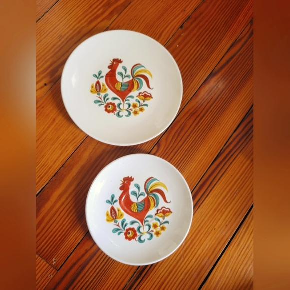 Corningware | Dining | Vintage Rooster Chicken Plate Set Pyroceram ...